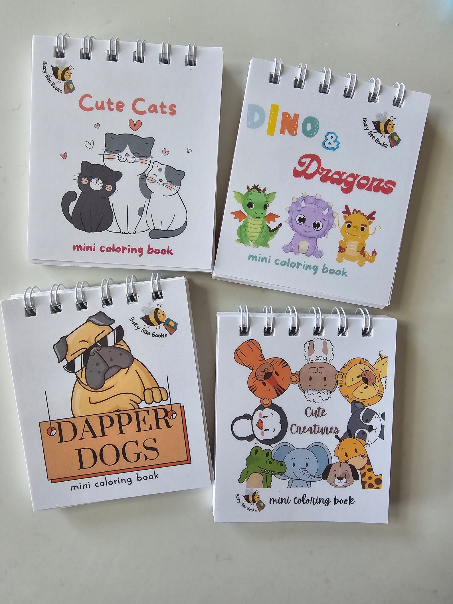 Mini Coloring Book Set: Choose Any 3, Kids & Adults, Spiral Bound - Etsy