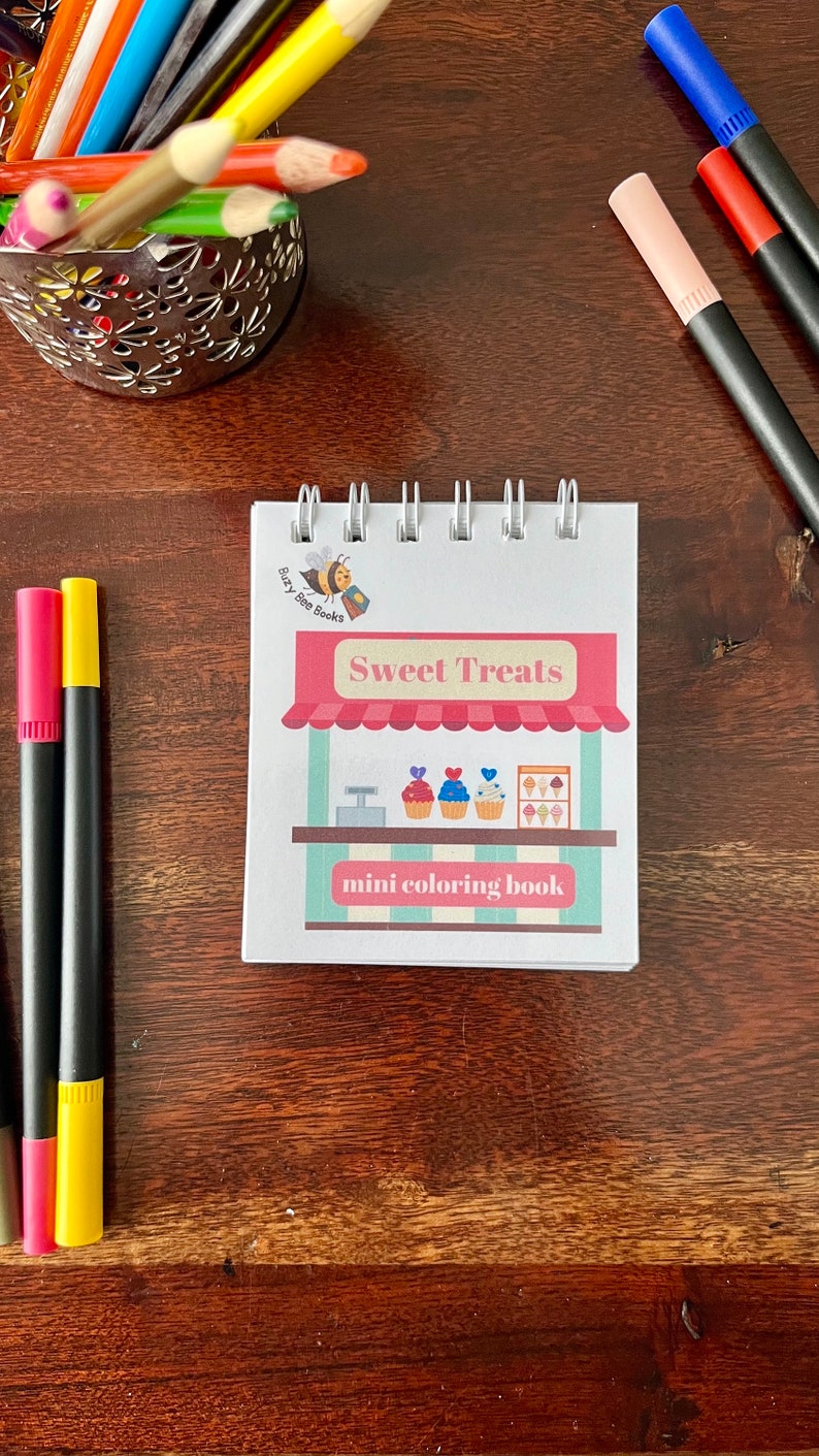 Set of 5 Mini Coloring Books: Pocket-sized, Spiral Bound - Etsy