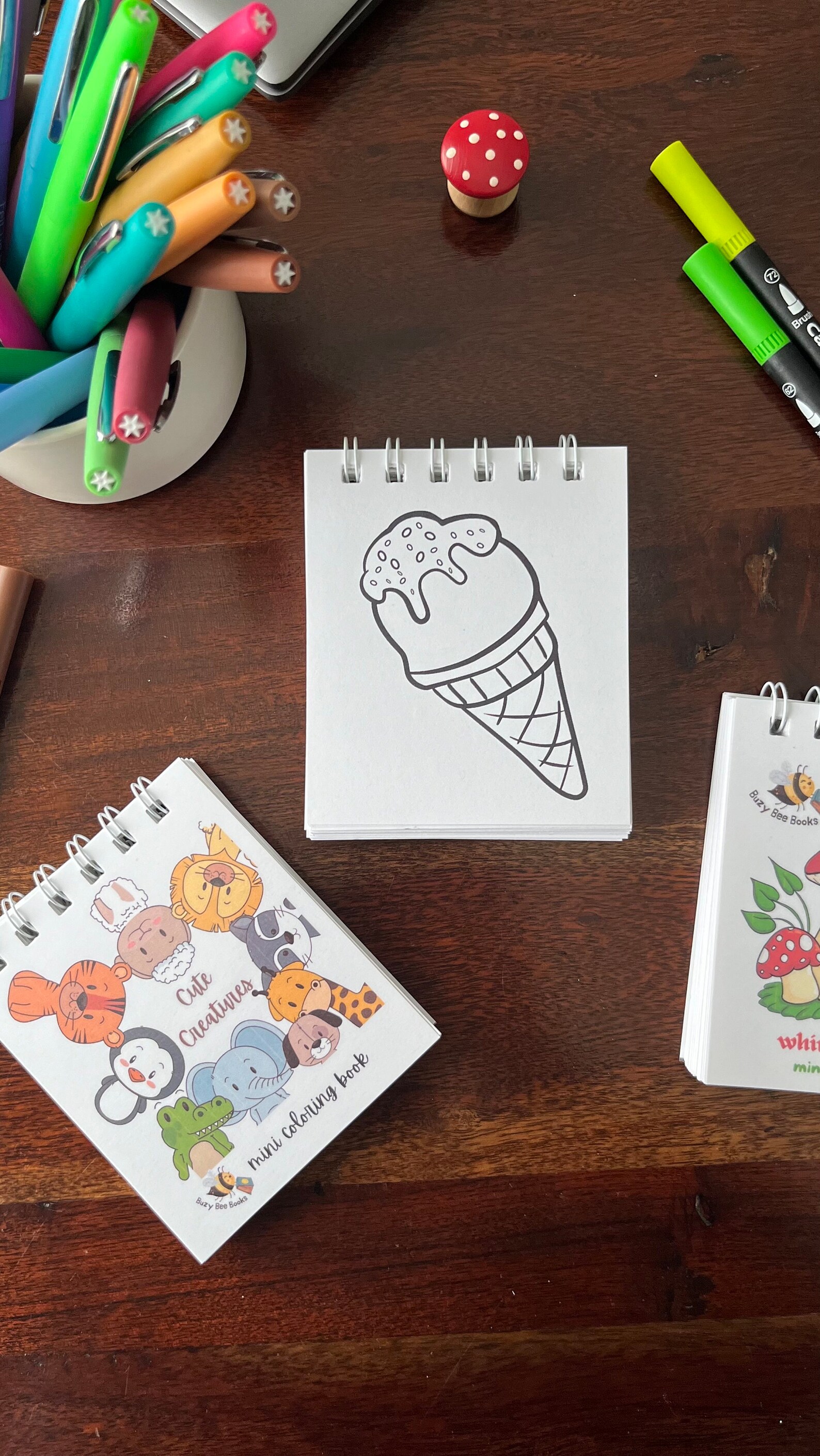 Set of 5 Mini Coloring Books: Pocket-sized, Spiral Bound - Etsy