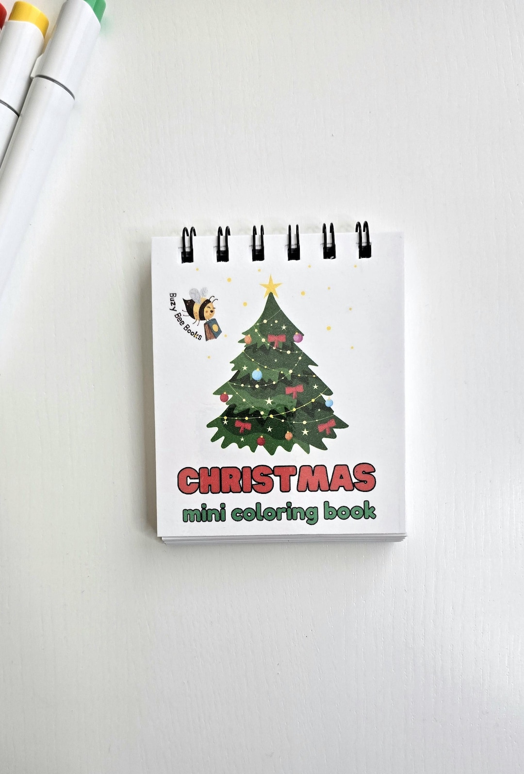 Christmas Mini Coloring Book. Pocket Size Spiral-bound Mini Coloring ...