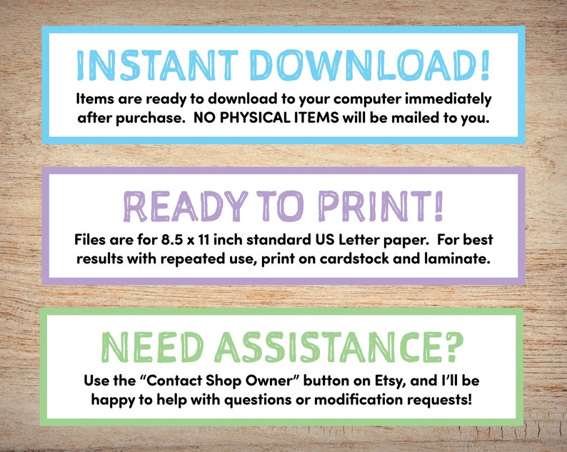Printable Daily and Weekly Task Charts for Kids - Landscape - Instant ...