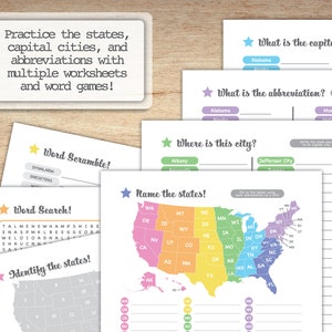 Printable US Geography Worksheets and Maps for Homeschool Studies ...