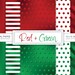 Red & Green Christmas Digital Paper Holiday Background Instant Download ...