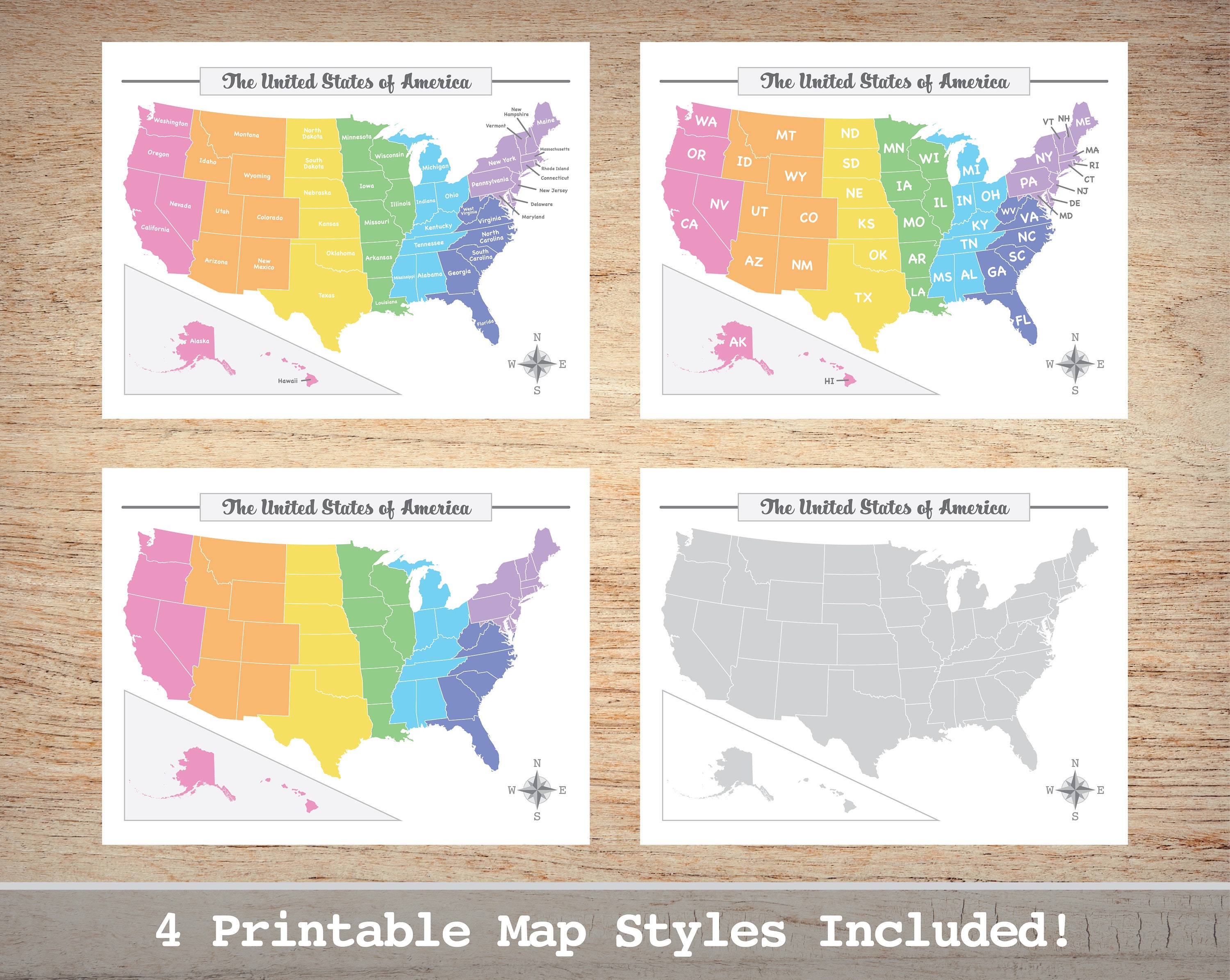 Printable US Geography Worksheets and Maps for Homeschool Studies ...