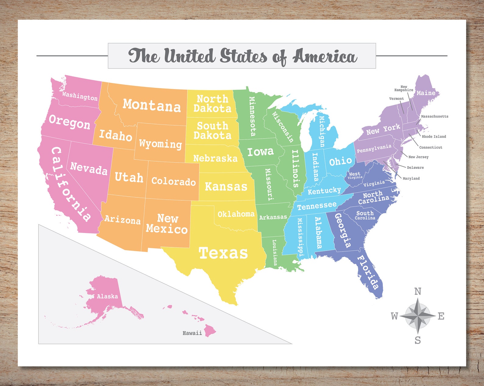 Printable US Map and 50 State Flashcards for Geography Homeschool ...