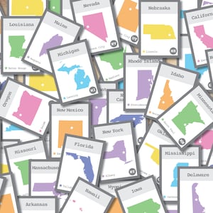 Printable US Map and 50 State Flashcards for Geography Homeschool ...