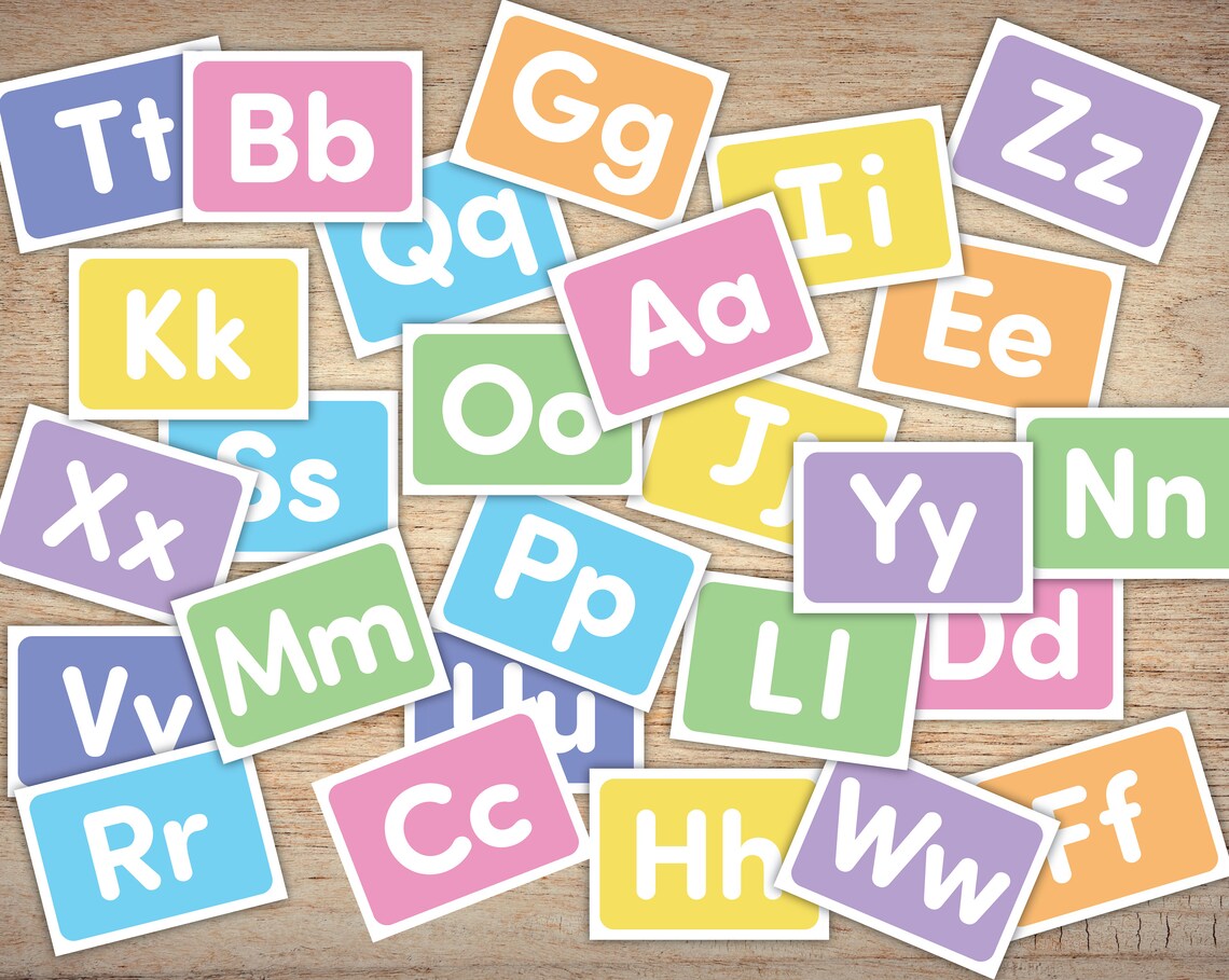 Printable Alphabet Chart and Flashcards Study Guide and - Etsy