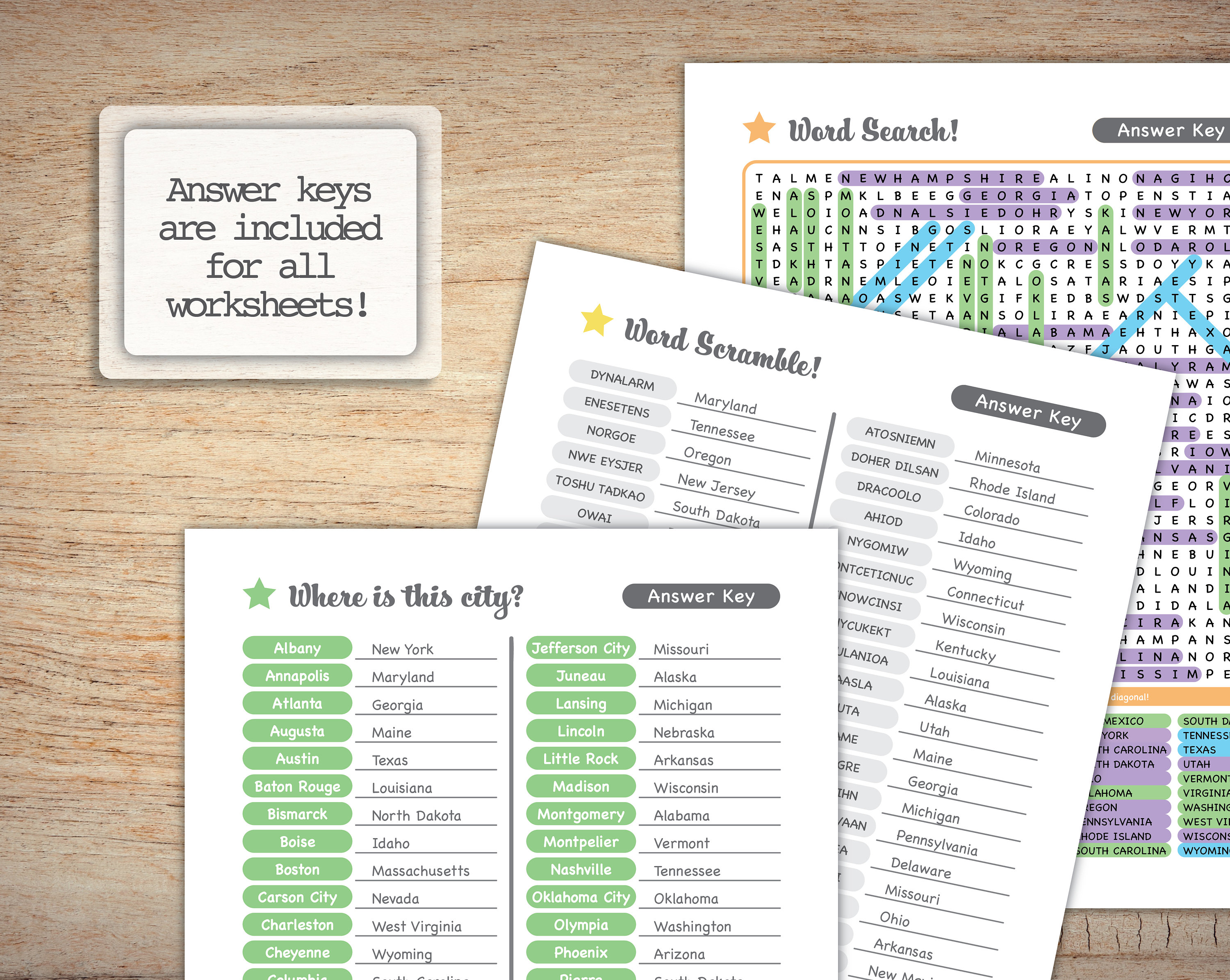 Printable US Geography Worksheets and Maps for Homeschool - Etsy