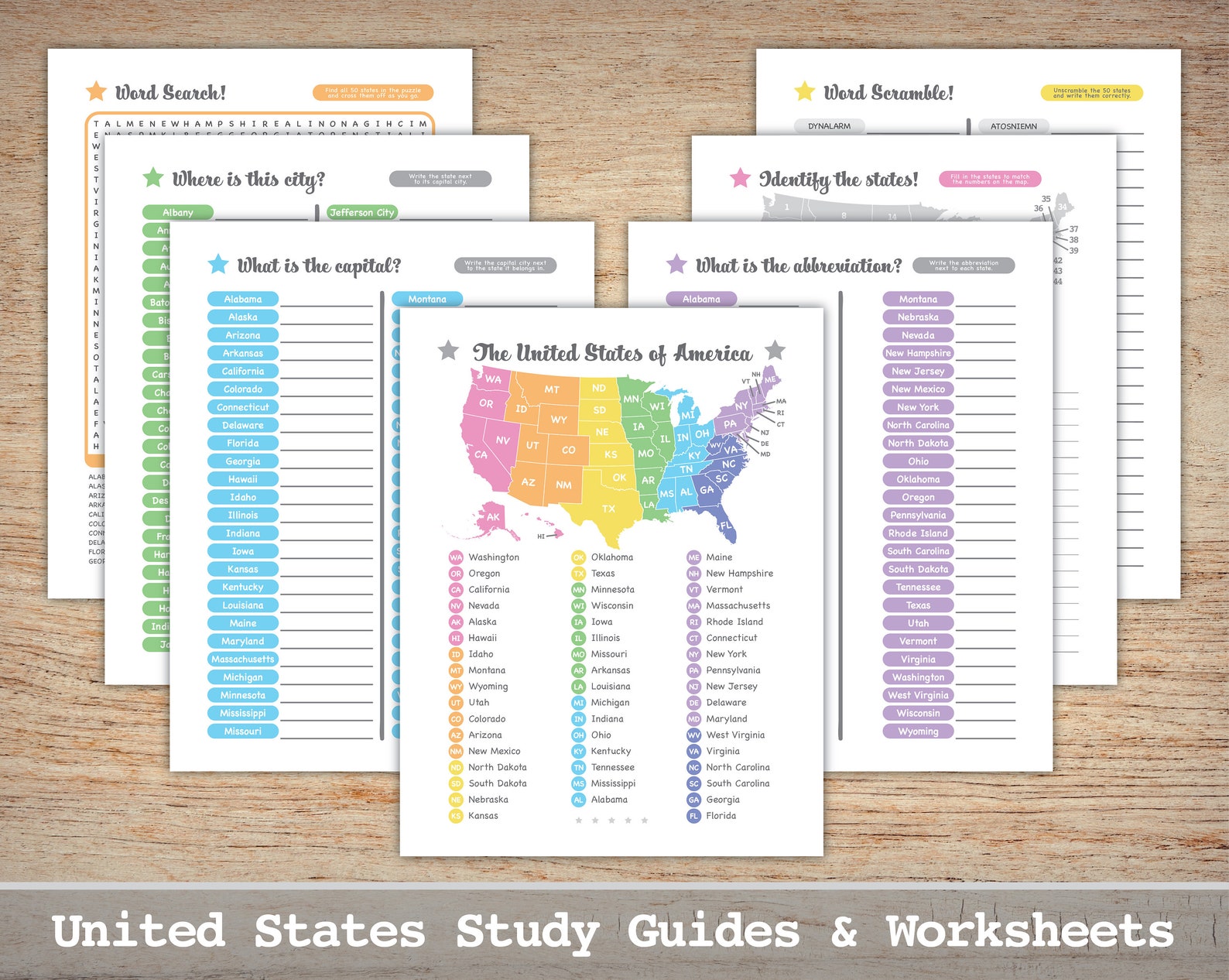 Printable US Geography Worksheets and Maps for Homeschool Studies ...