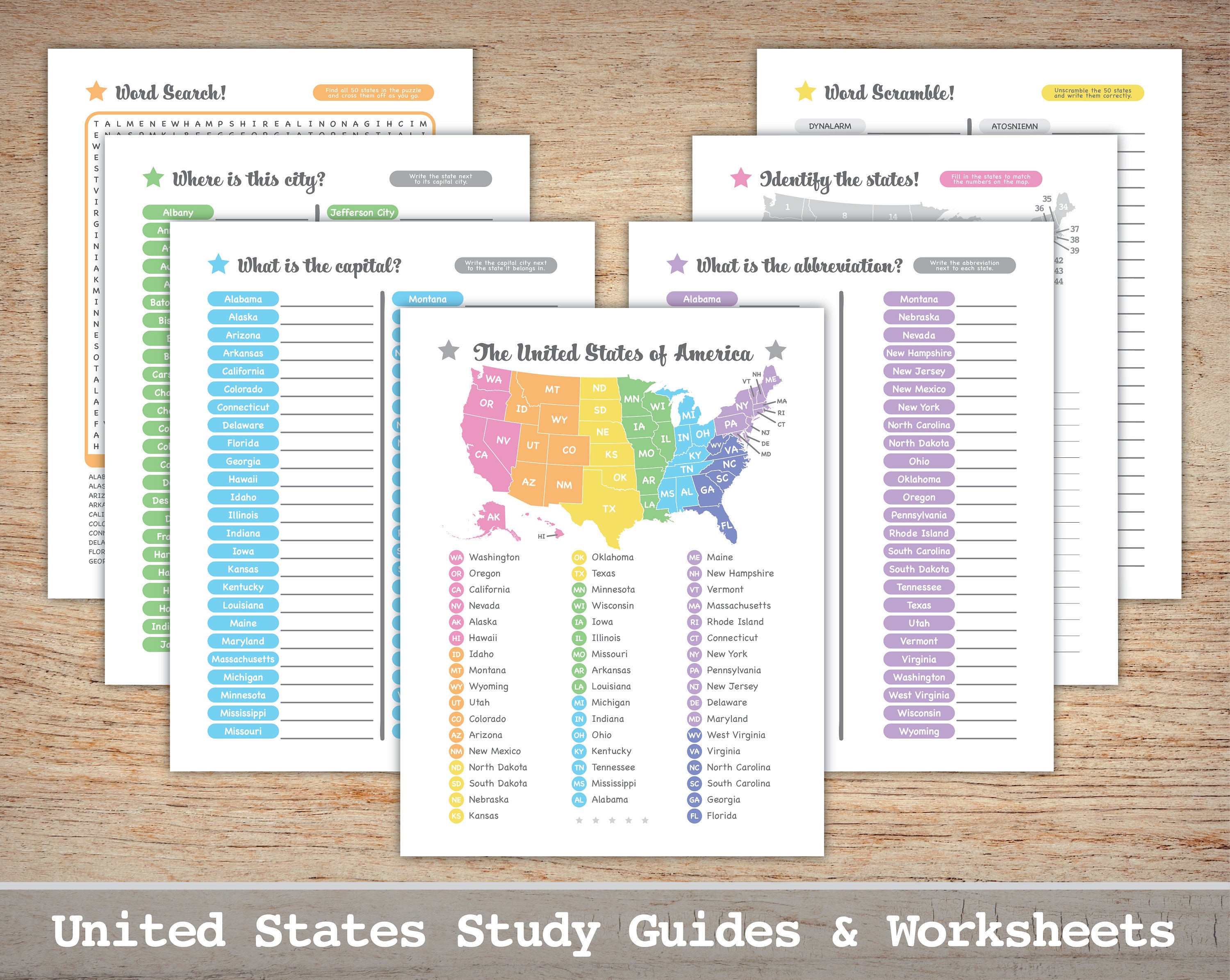 Printable US Geography Worksheets and Maps for Homeschool Studies ...