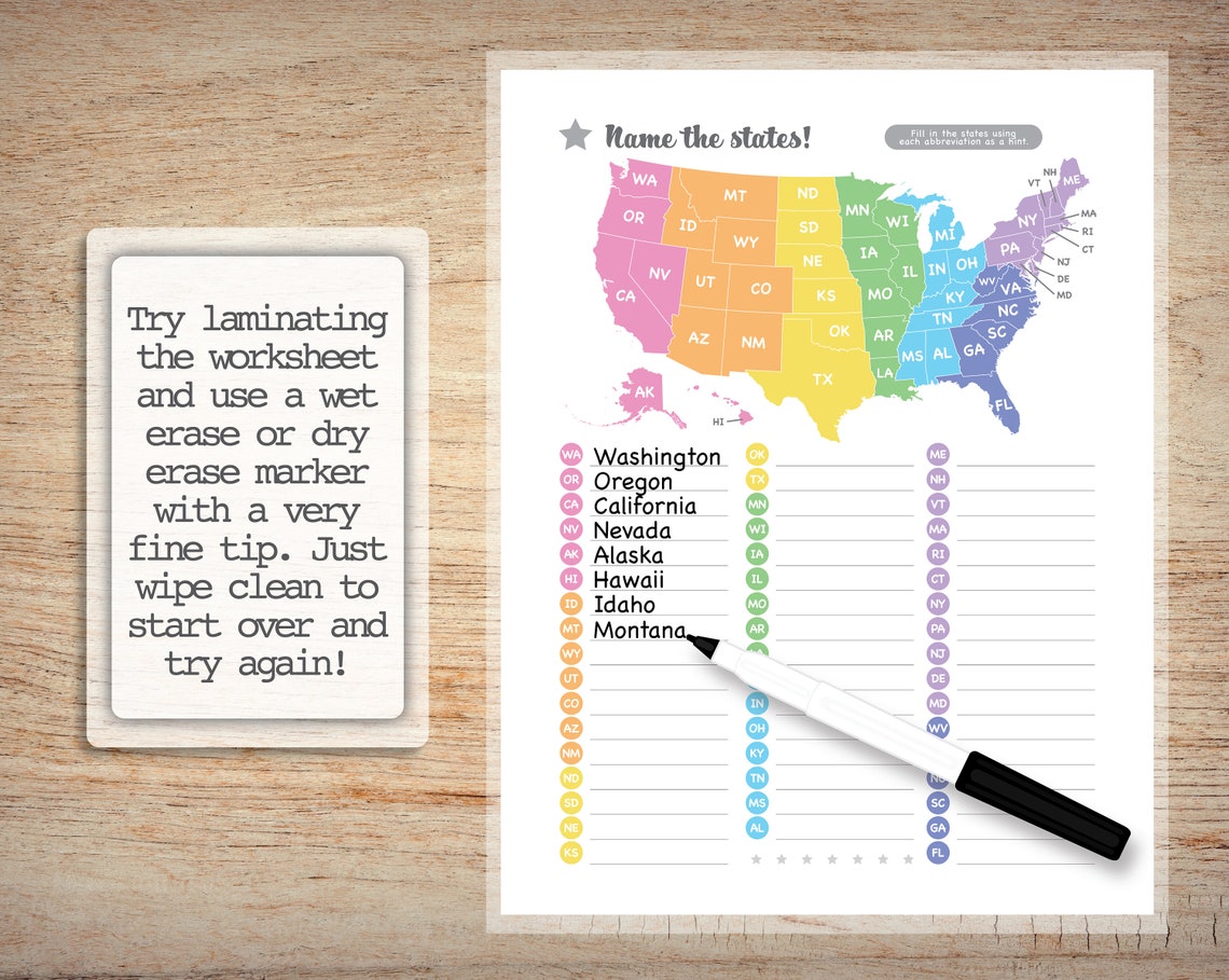 Printable US Geography Worksheets and Maps for Homeschool Studies ...
