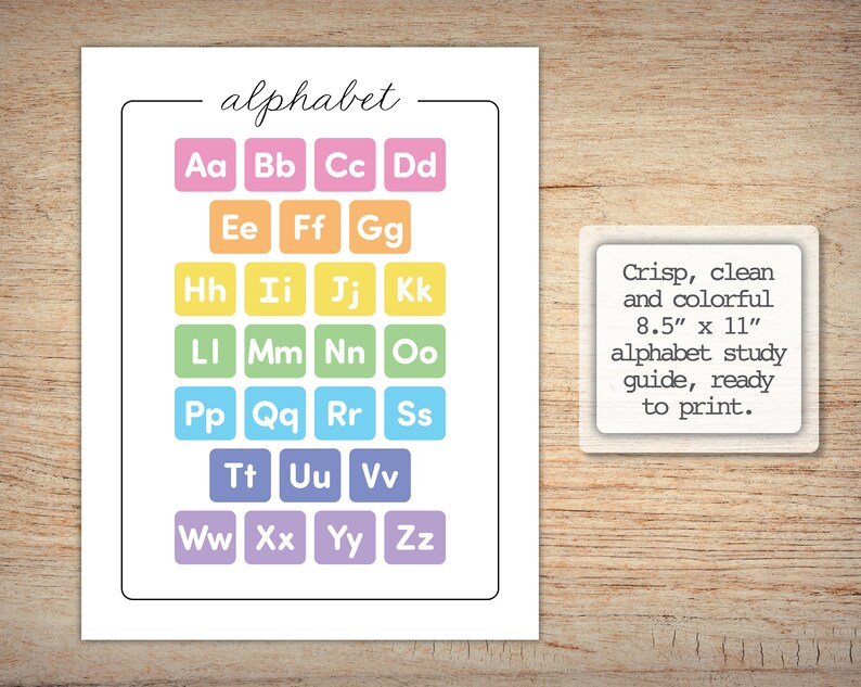 Printable Alphabet Chart and Flashcards - Study Guide and Activity for ...