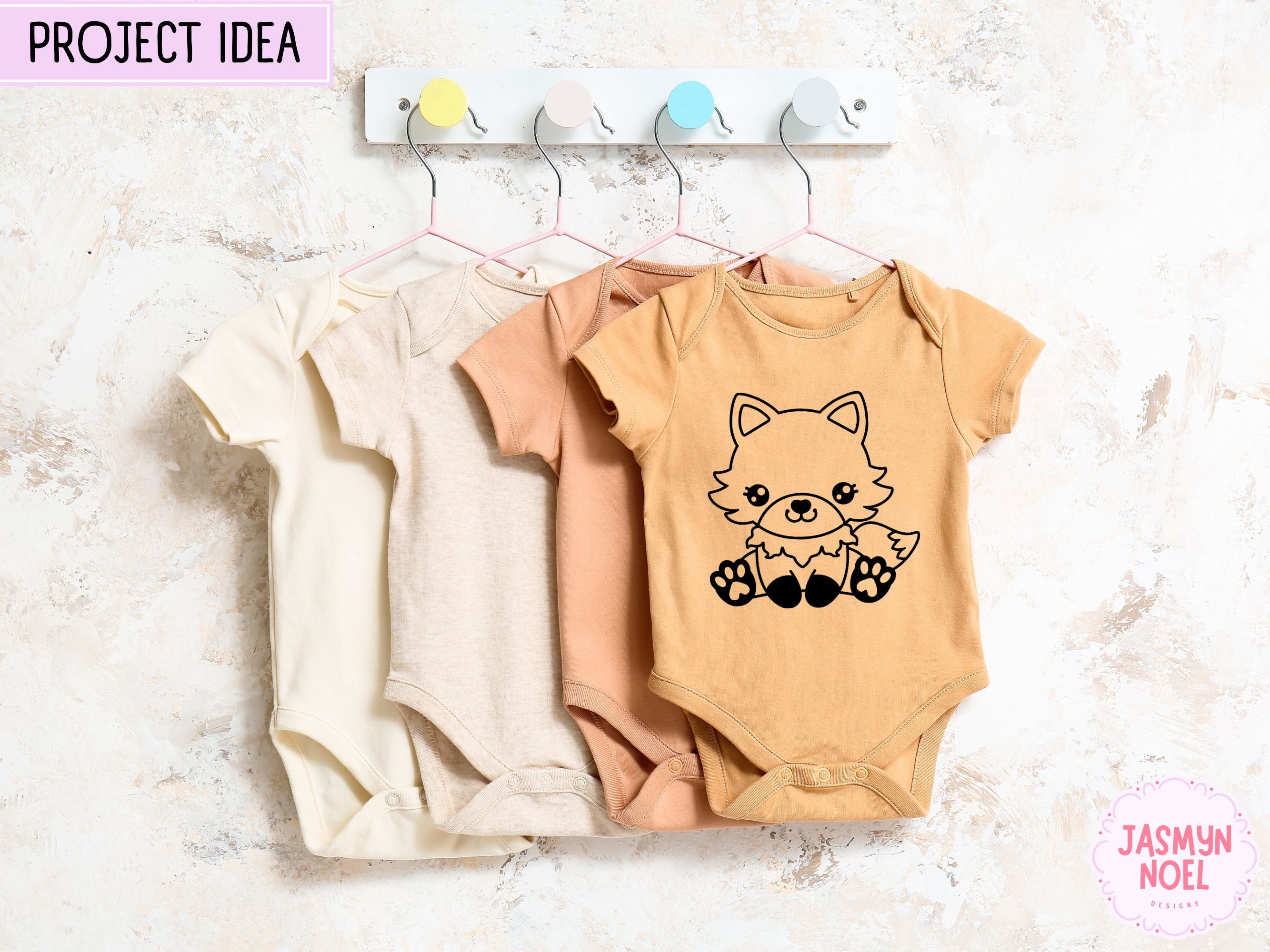 Cute Woodland Red Baby Fox Outline, Line Art, Clipart, PNG, SVG ...