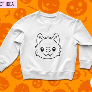 Werewolf Boy Line Art Halloween SVG, PNG, Clipart, and Laser Cut File ...