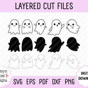 Cute Ghost SVG Halloween Bundle Boo SVG Cute Ghost Clipart - Etsy