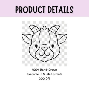 10 Cute Farm Animal Faces Outline SVG, PNG, JPG, Clipart Set - Cow, Pig ...