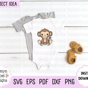 Cute Monkey SVG Cut File Chimpanzee Clipart Chimp PNG Ape - Etsy