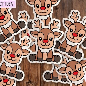 Rudolph Reindeer Christmas Bundle SVG, PNG, Clipart, Heat Press ...