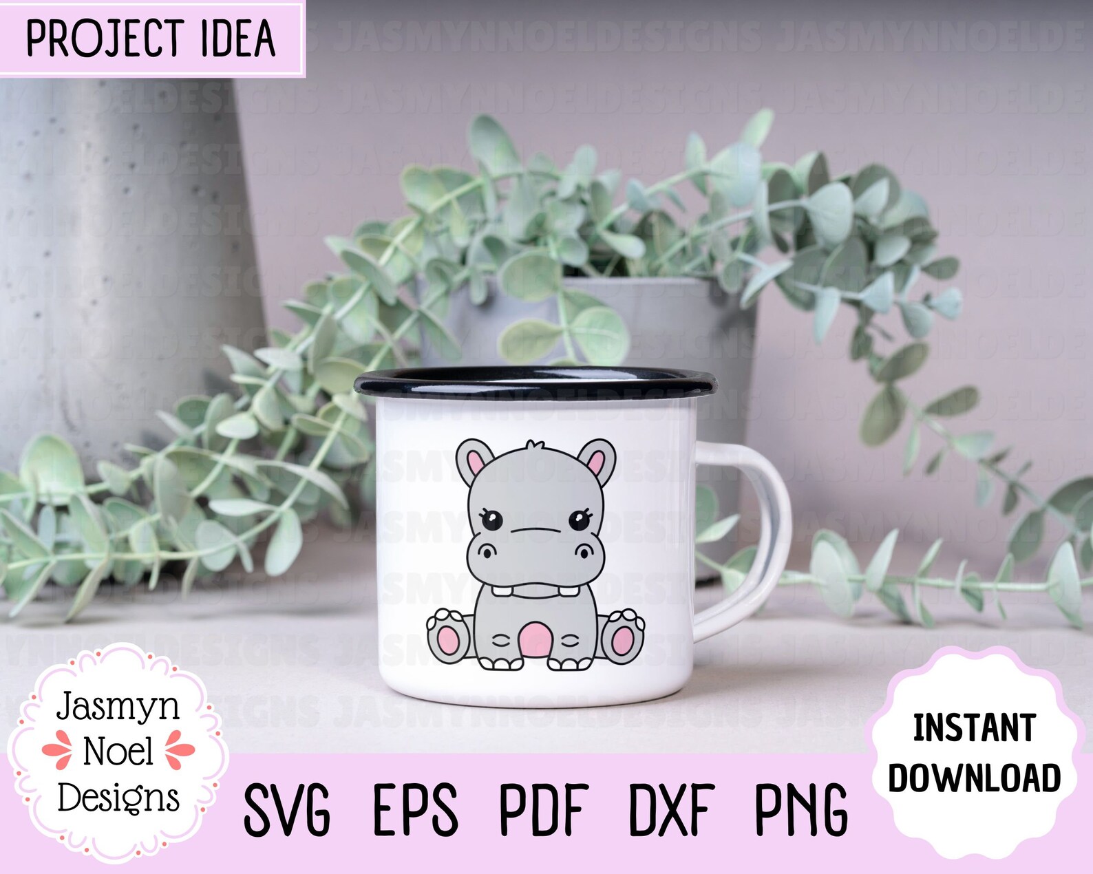 Hippo Hippopotamus Animal SVG Laser Cut File PNG Printable Clipart for ...