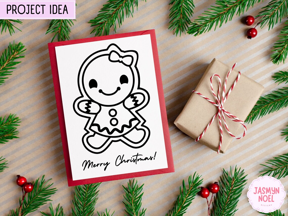 Gingerbread Boy and Girl Outline Clipart PNG SVG & Laser - Etsy