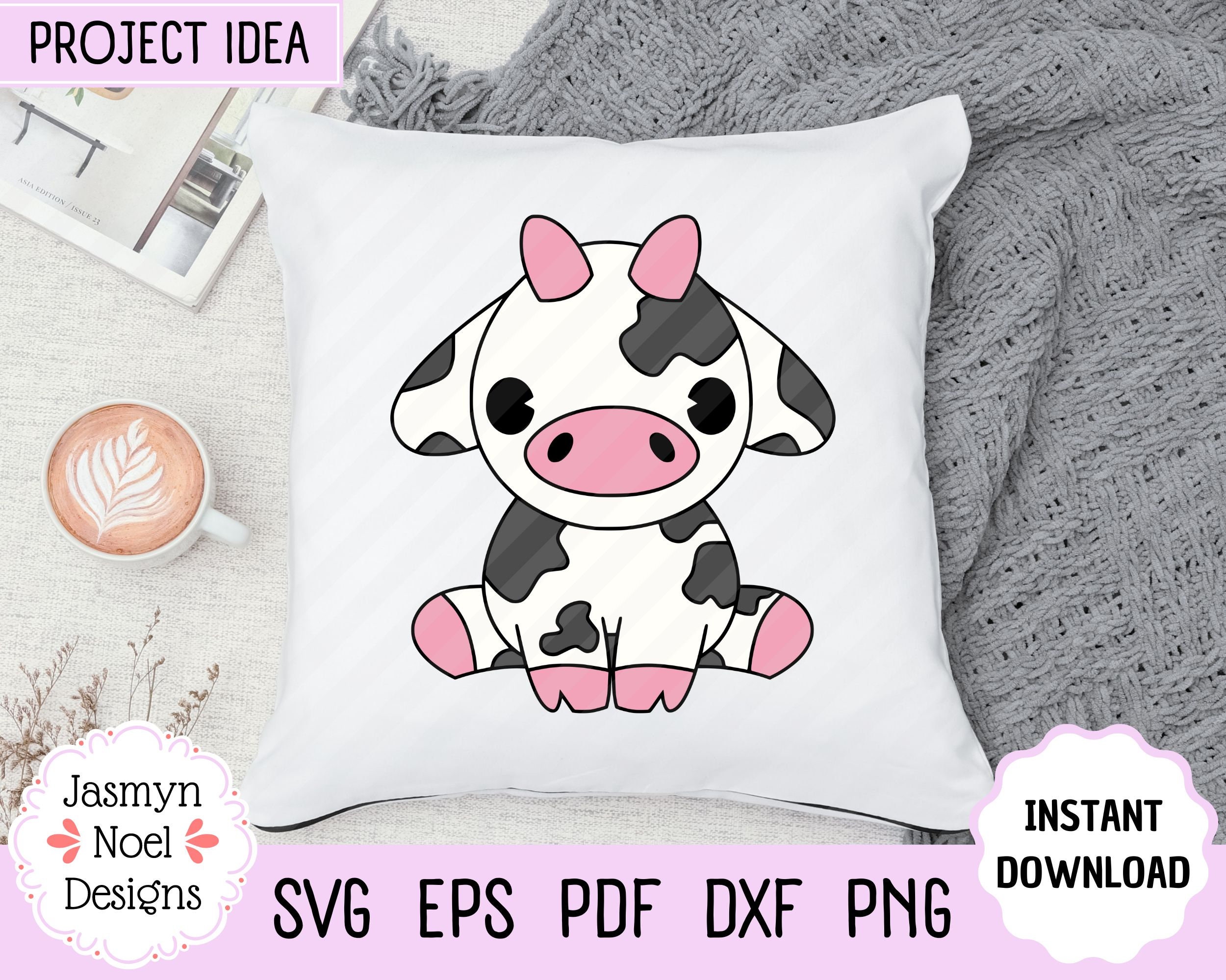 Cute Cow Clipart PNG & SVG Cut File Design Bundle - Etsy