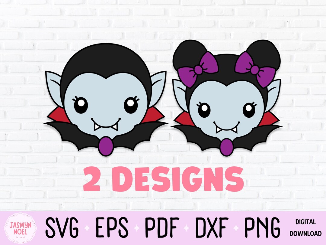 Matching Vampire Boy and Girl Halloween SVG, PNG, Clipart, and Laser ...