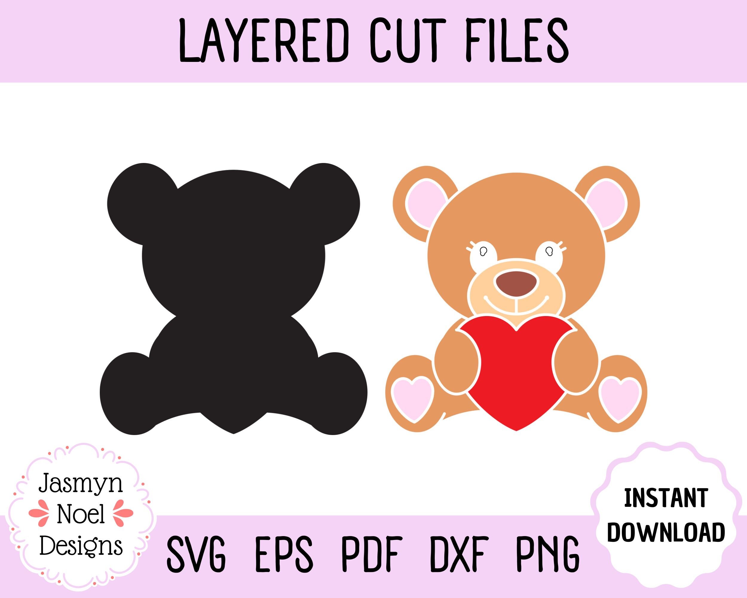 Cute Teddy Bear in Love Holding A Heart Valentine SVG - Etsy