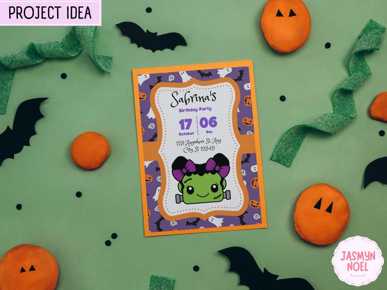 Frankenstein Monster Girl Halloween SVG, PNG, Clipart, Laser Cut File ...