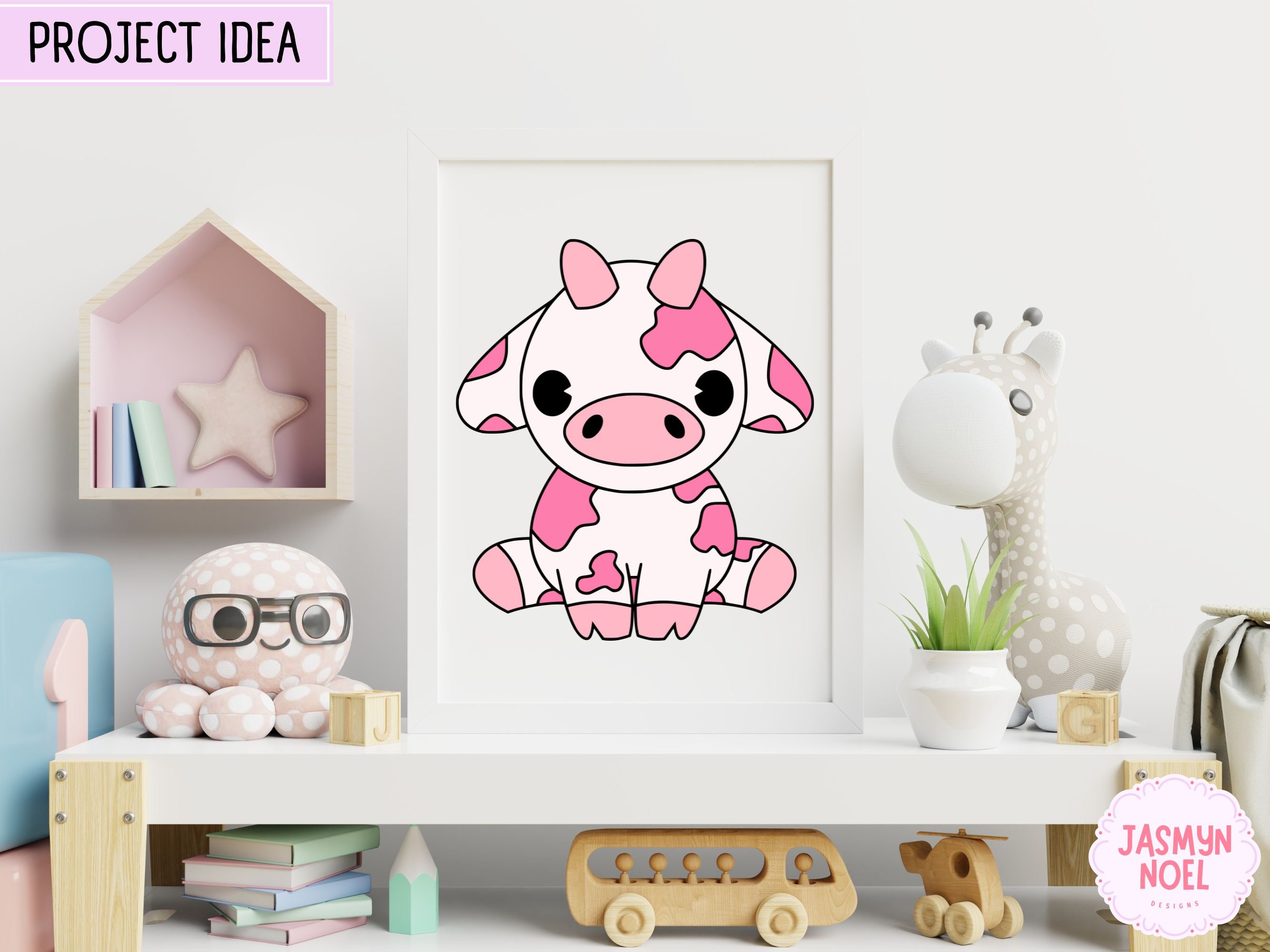 Strawberry Cow SVG Pink Cow Clipart Cute Cow PNG Baby Cow Printable ...