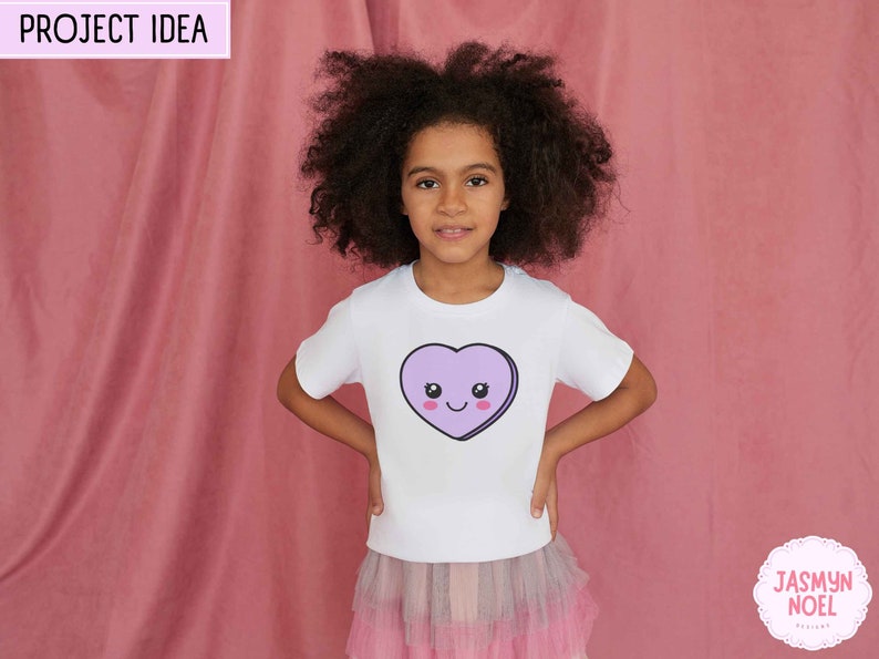 Kawaii Valentine's Day Candy Heart SVG PNG Clipart Cute Valentine ...