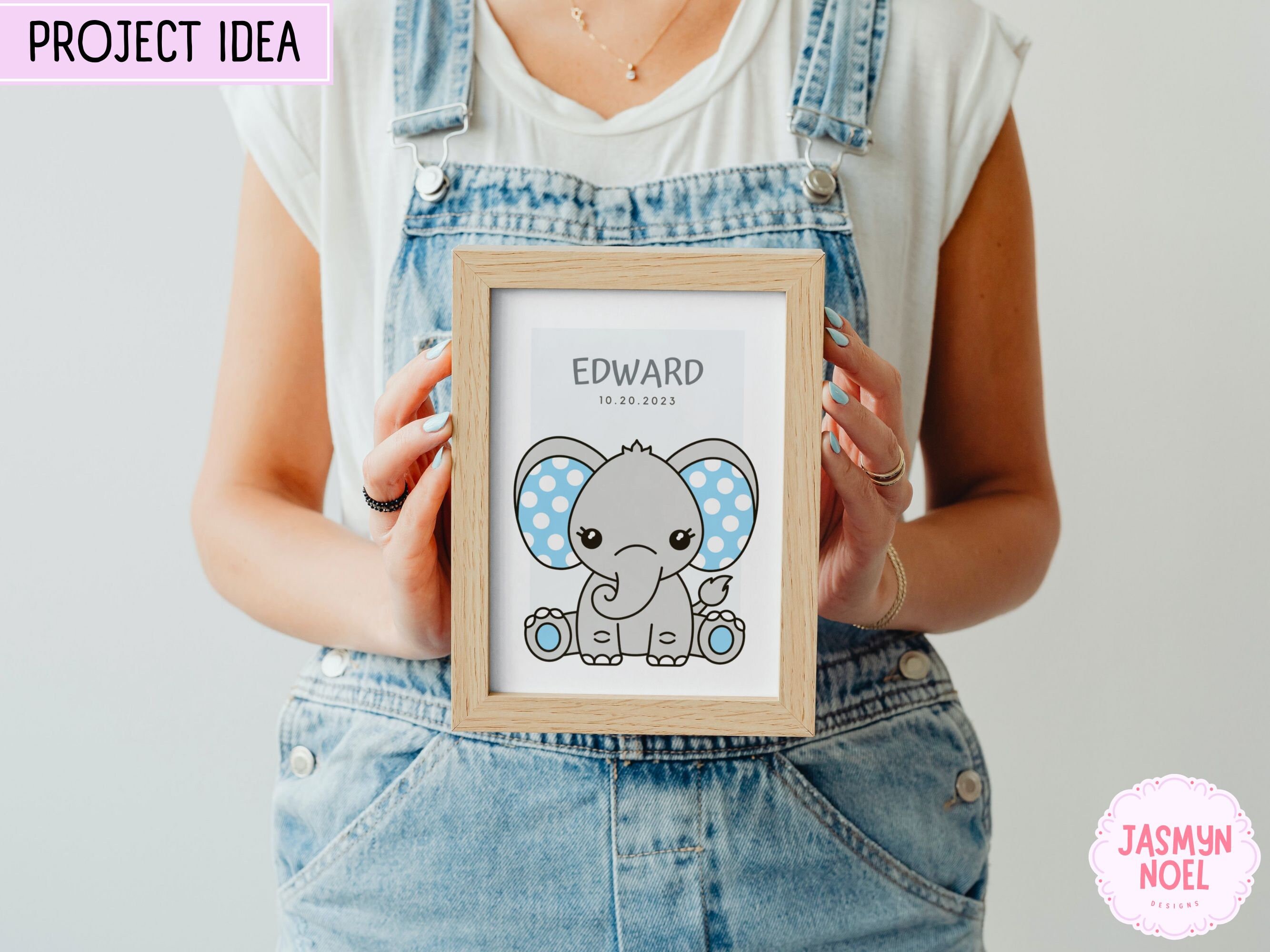 Blue and Gray Boy Elephant SVG, PNG, & DXF - Cute Animal Clipart for ...