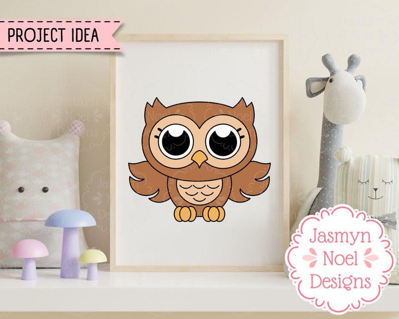 Cute Woodland Baby Night Owl SVG Clipart PNG & Laser Cut - Etsy