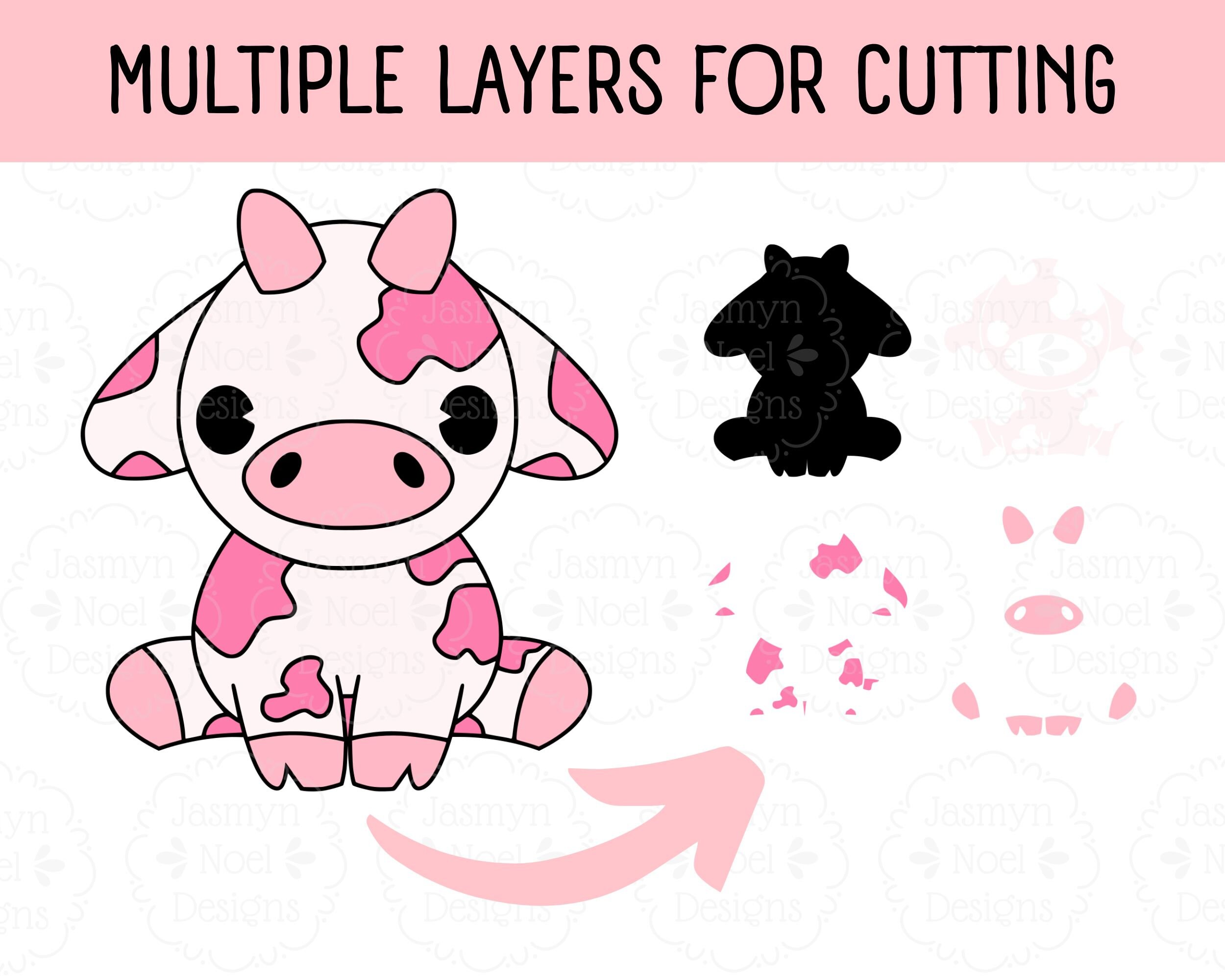 Strawberry Cow SVG Pink Cow Clipart Cute Cow PNG Baby - Etsy Ireland
