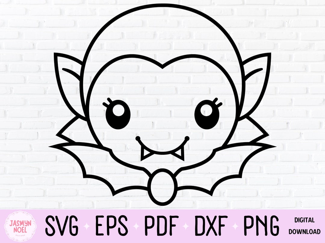 Vampire Boy Halloween Line Art SVG, PNG, Clipart, and Laser Cut File ...