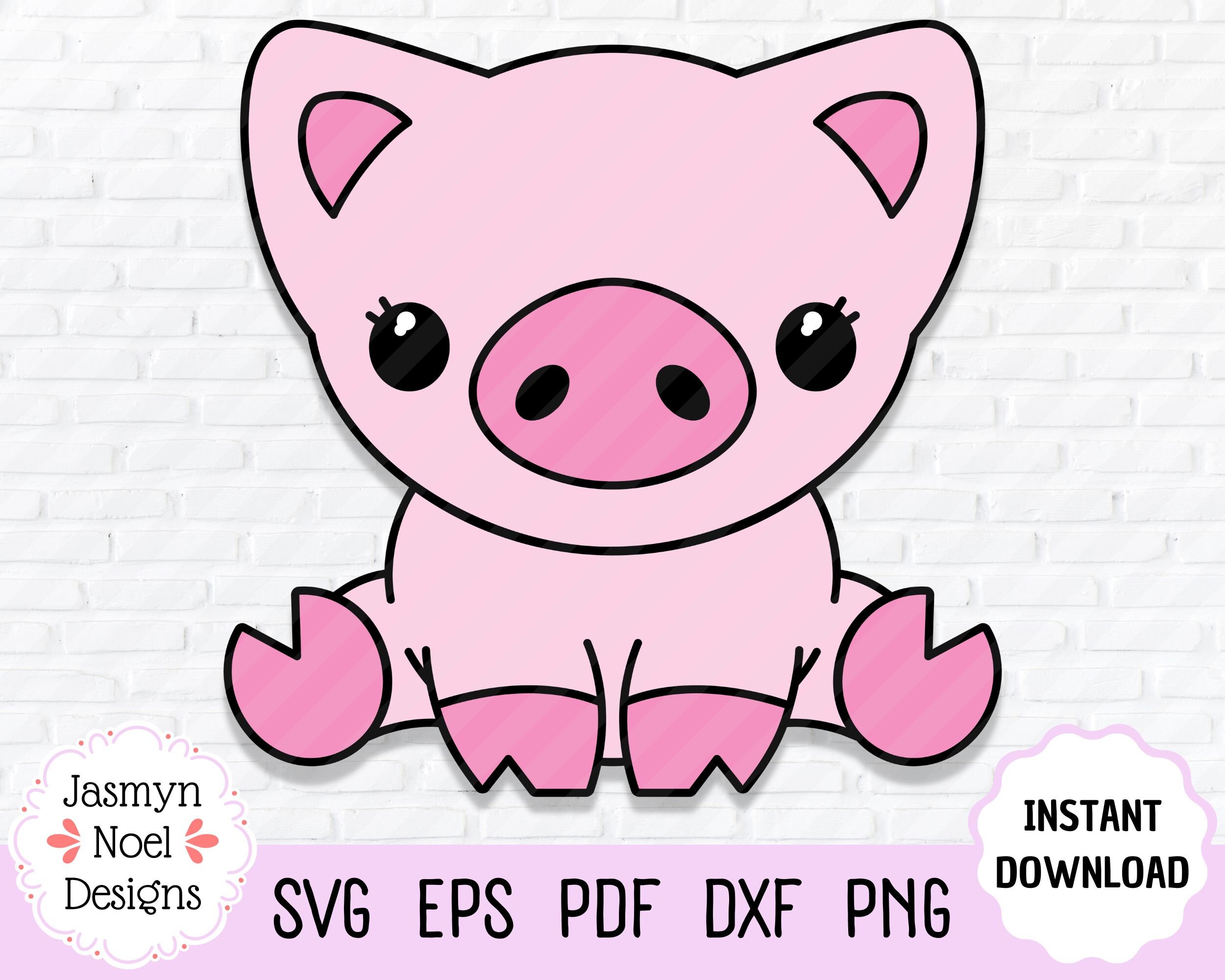 Cute Kawaii Baby Pig Clipart PNG & SVG Cut File - Etsy Israel