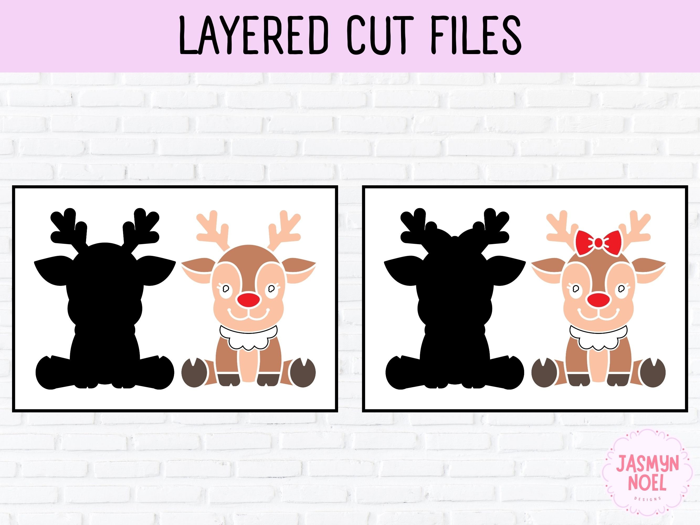 Rudolph Reindeer Christmas Bundle SVG, PNG, Clipart, Heat Press ...
