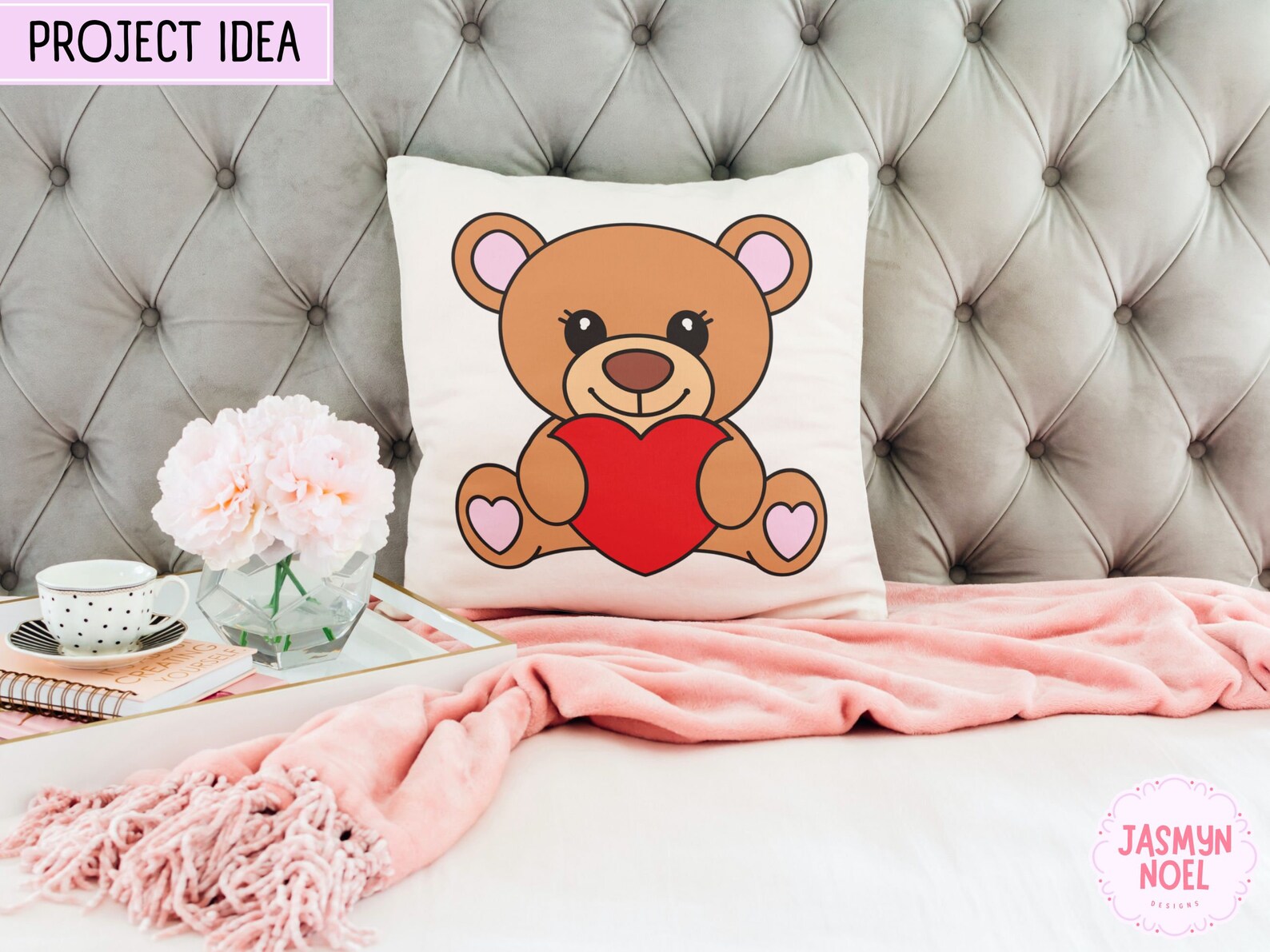 Cute Teddy Bear in Love Holding A Heart Valentine SVG, Sublimation PNG ...