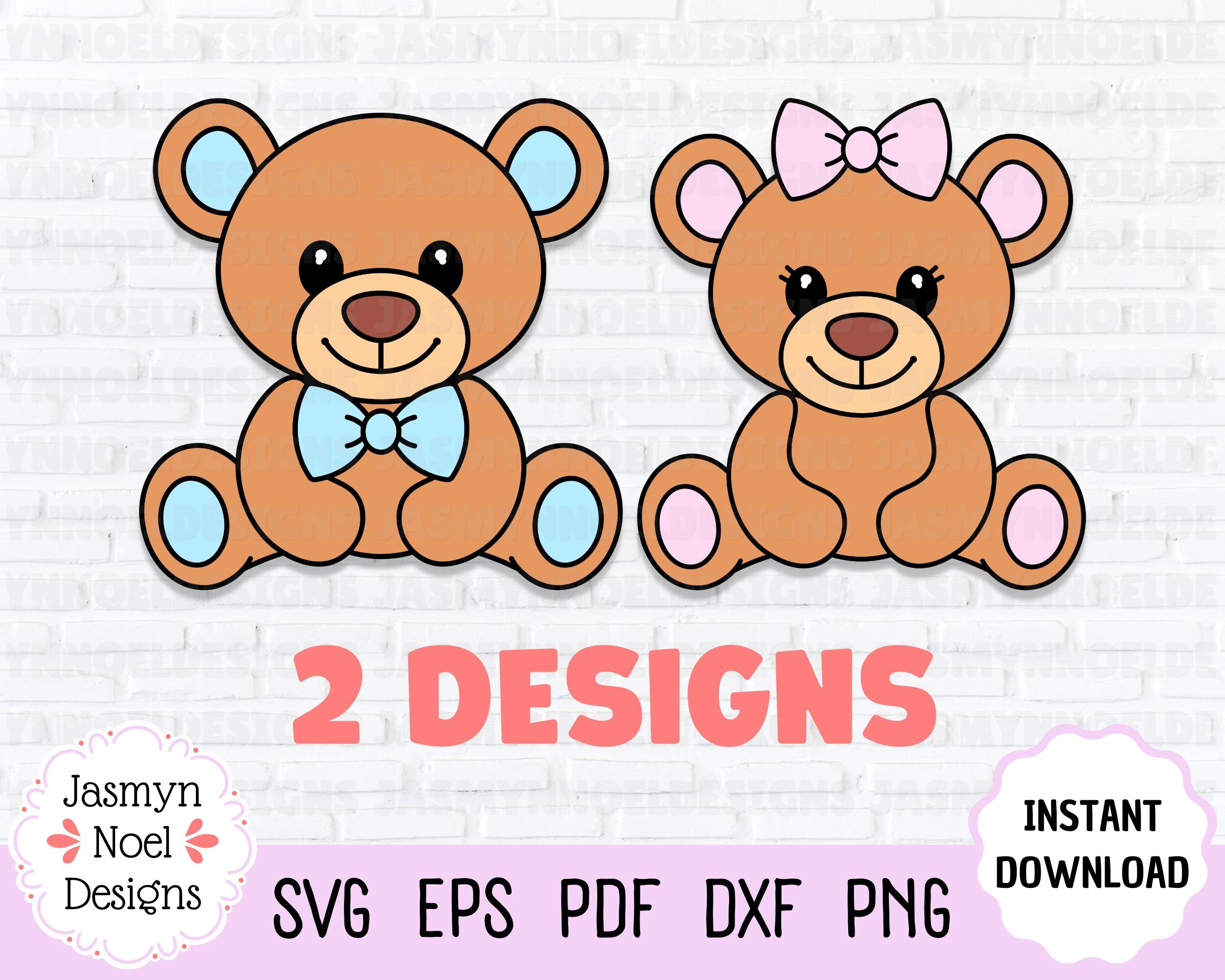 Cute Boy And Girl Teddy Bear Clipart PNG DXF SVG Archivo - Etsy México