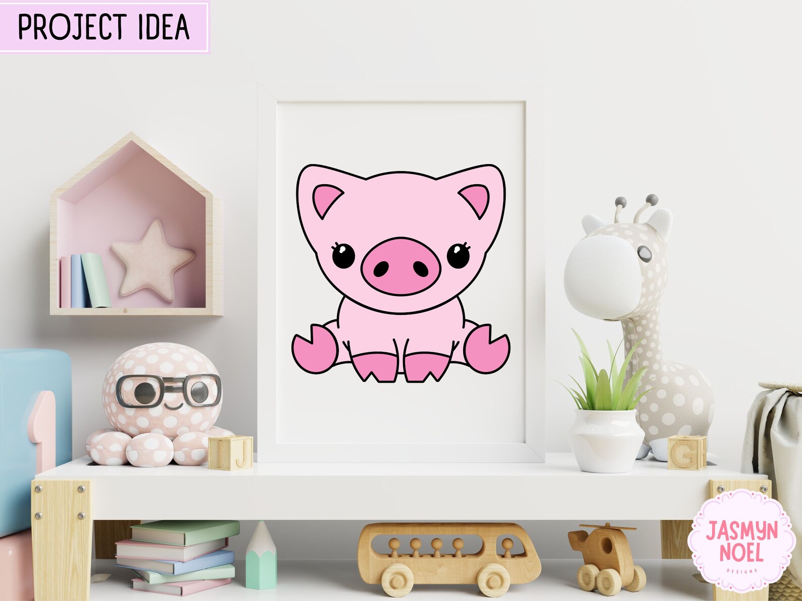 Cute Kawaii Baby Pig Clipart, PNG, & SVG Bundle - Etsy