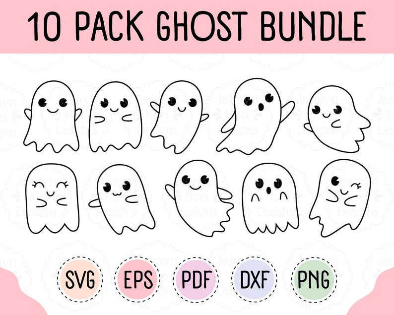Cute Ghost SVG Halloween Bundle Boo SVG Cute Ghost Clipart - Etsy