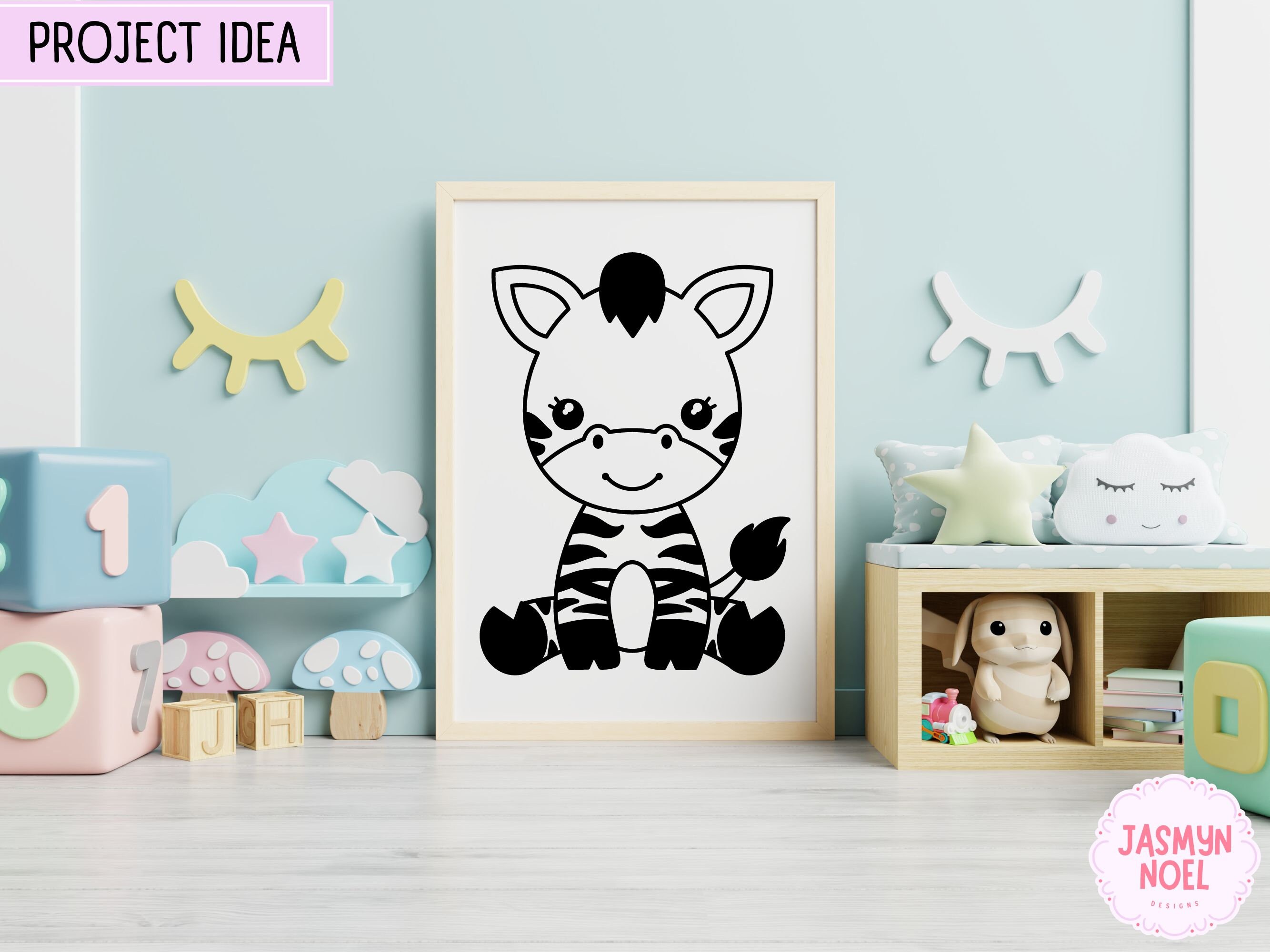 Cute Zebra Outline Clipart PNG SVG Cut File Jungle Safari Zoo Animal ...