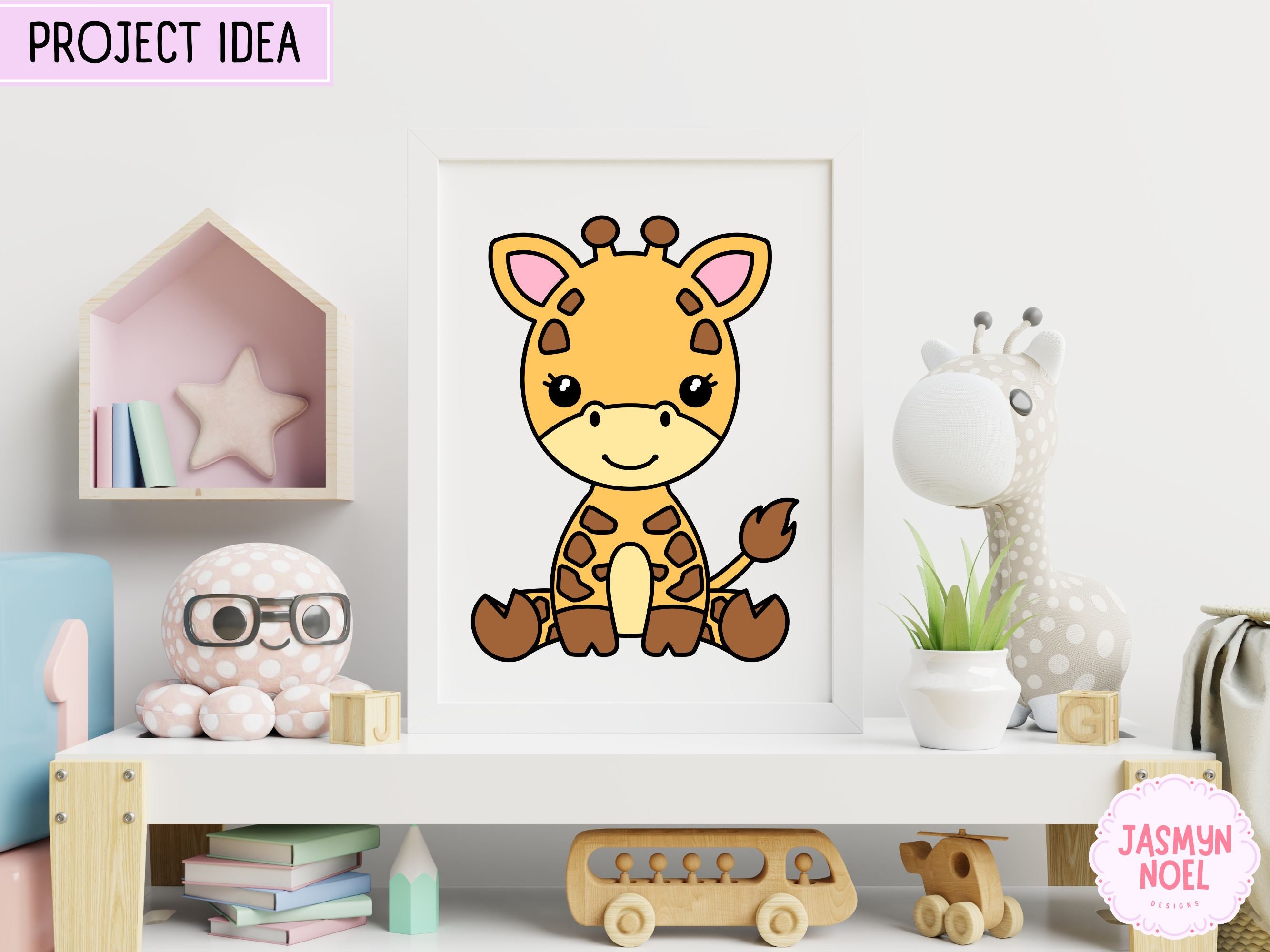 Cute Baby Giraffe Clipart PNG SVG Cut File Cartoon Jungle Safari Zoo ...