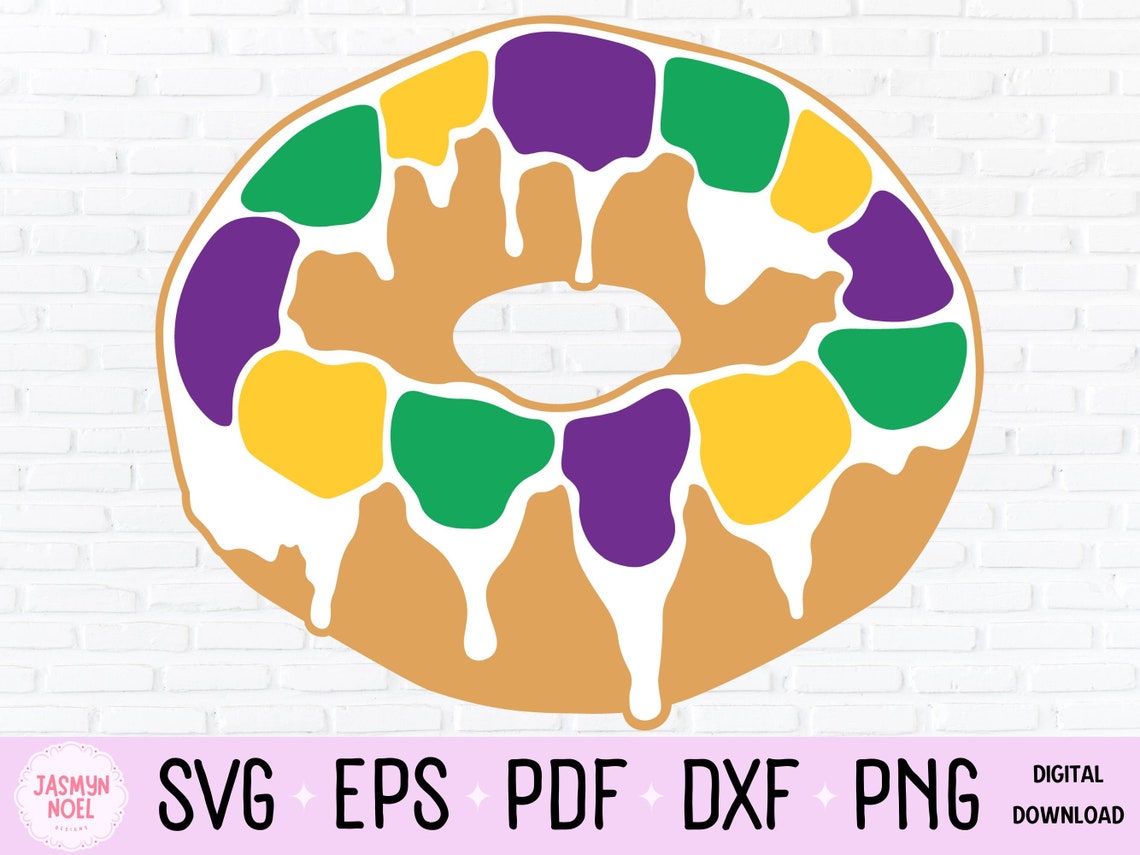 Mardi Gras King Cake SVG & PNG for Fat Tuesday, Lundi Gras, Carnival ...