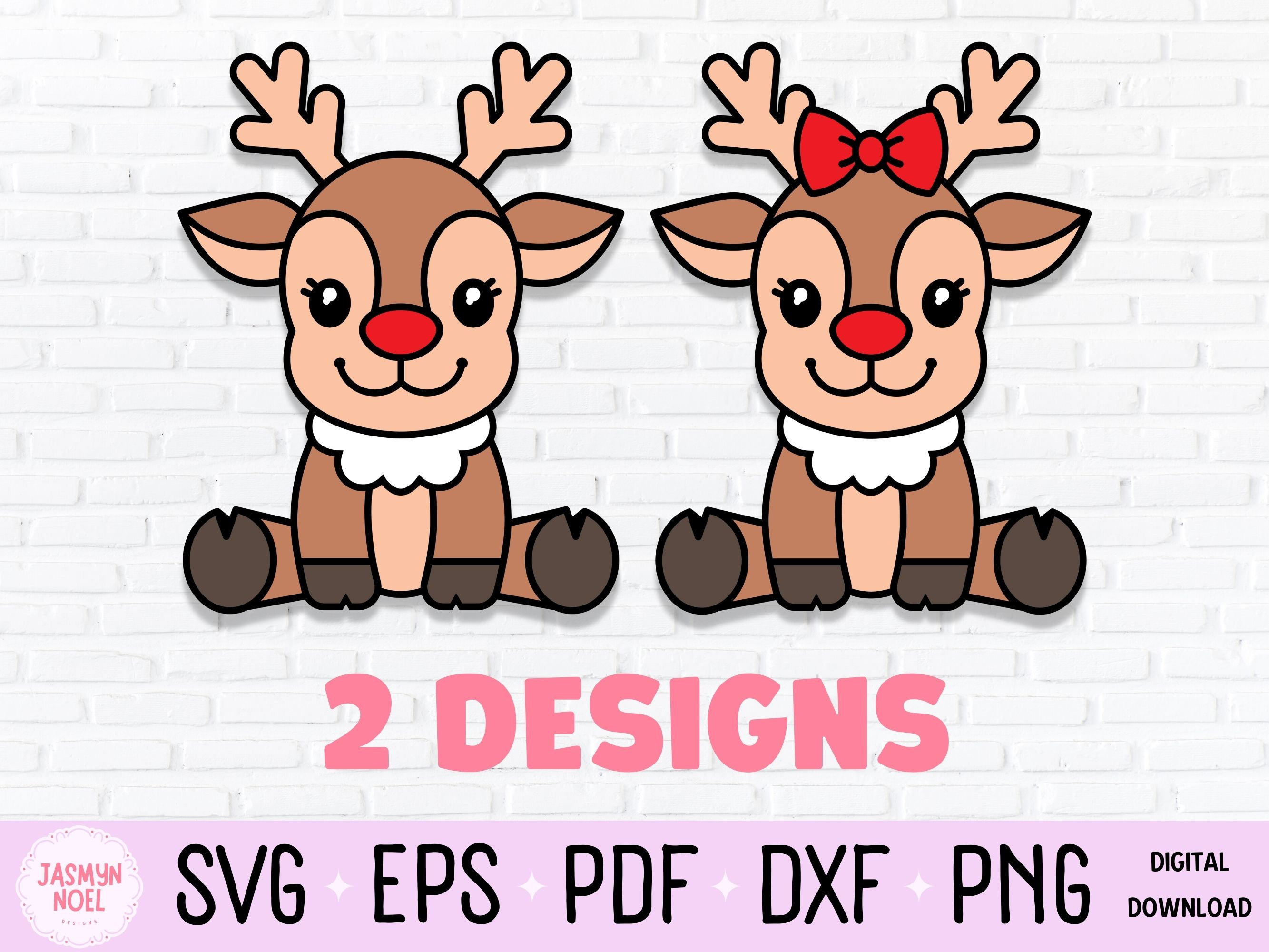 Rudolph Reindeer Christmas Bundle SVG PNG Clipart Heat - Etsy