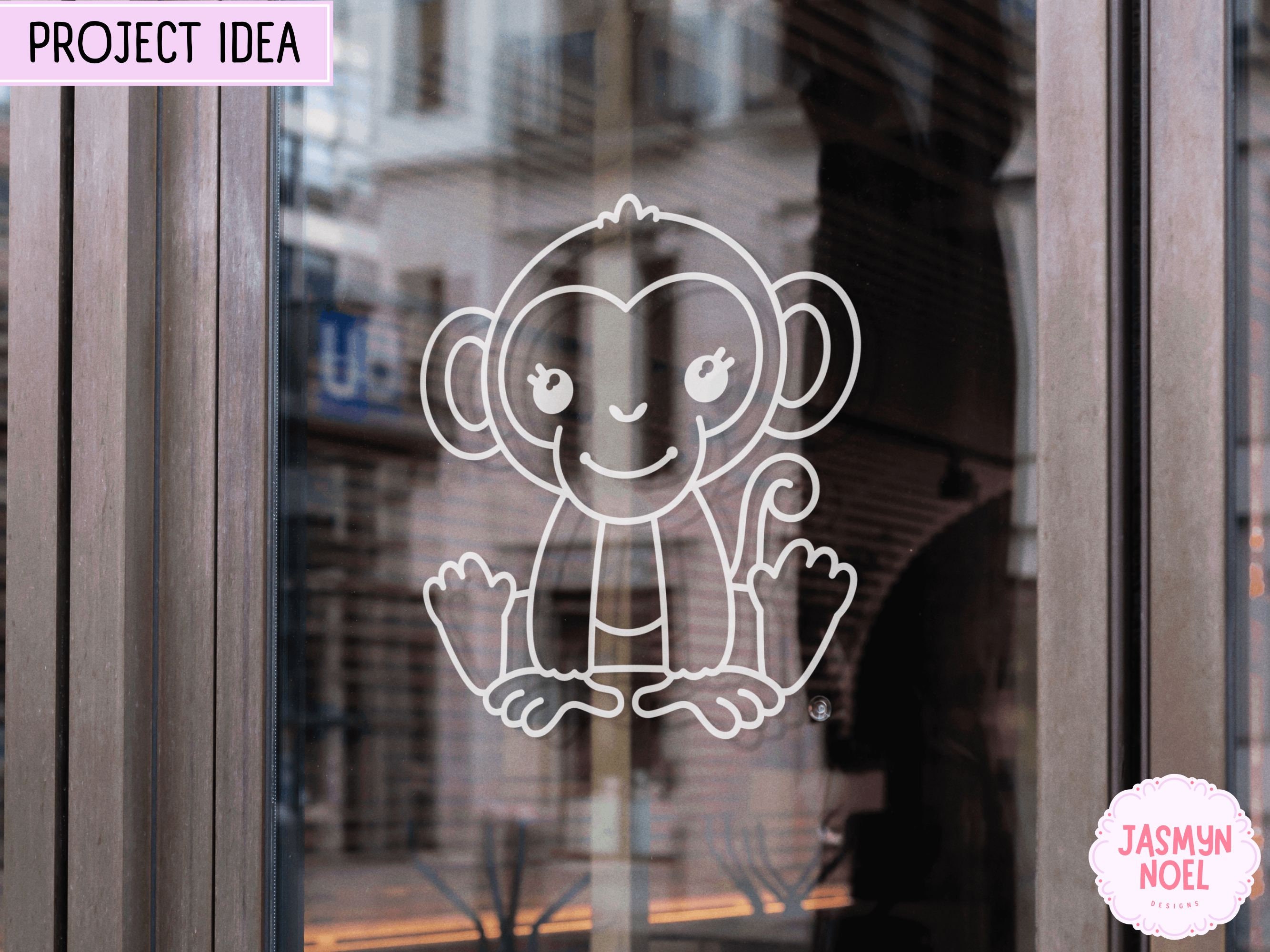 Cute Chimpanzee SVG, Chimp Laser Cut File, Monkey PNG, & Primate ...