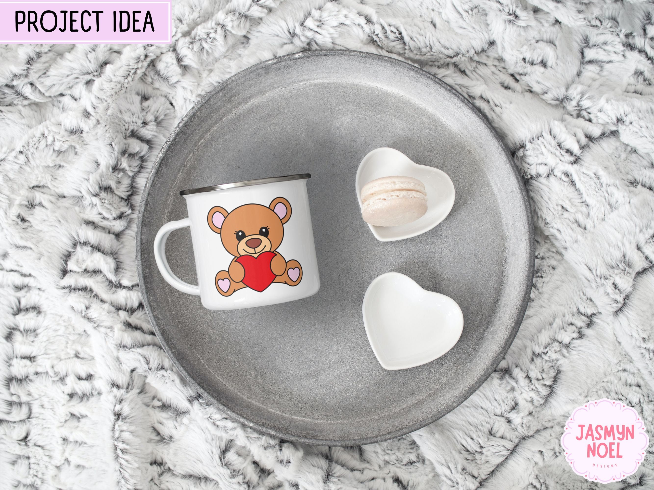 Cute Teddy Bear in Love Holding A Heart Valentine SVG, Sublimation PNG ...