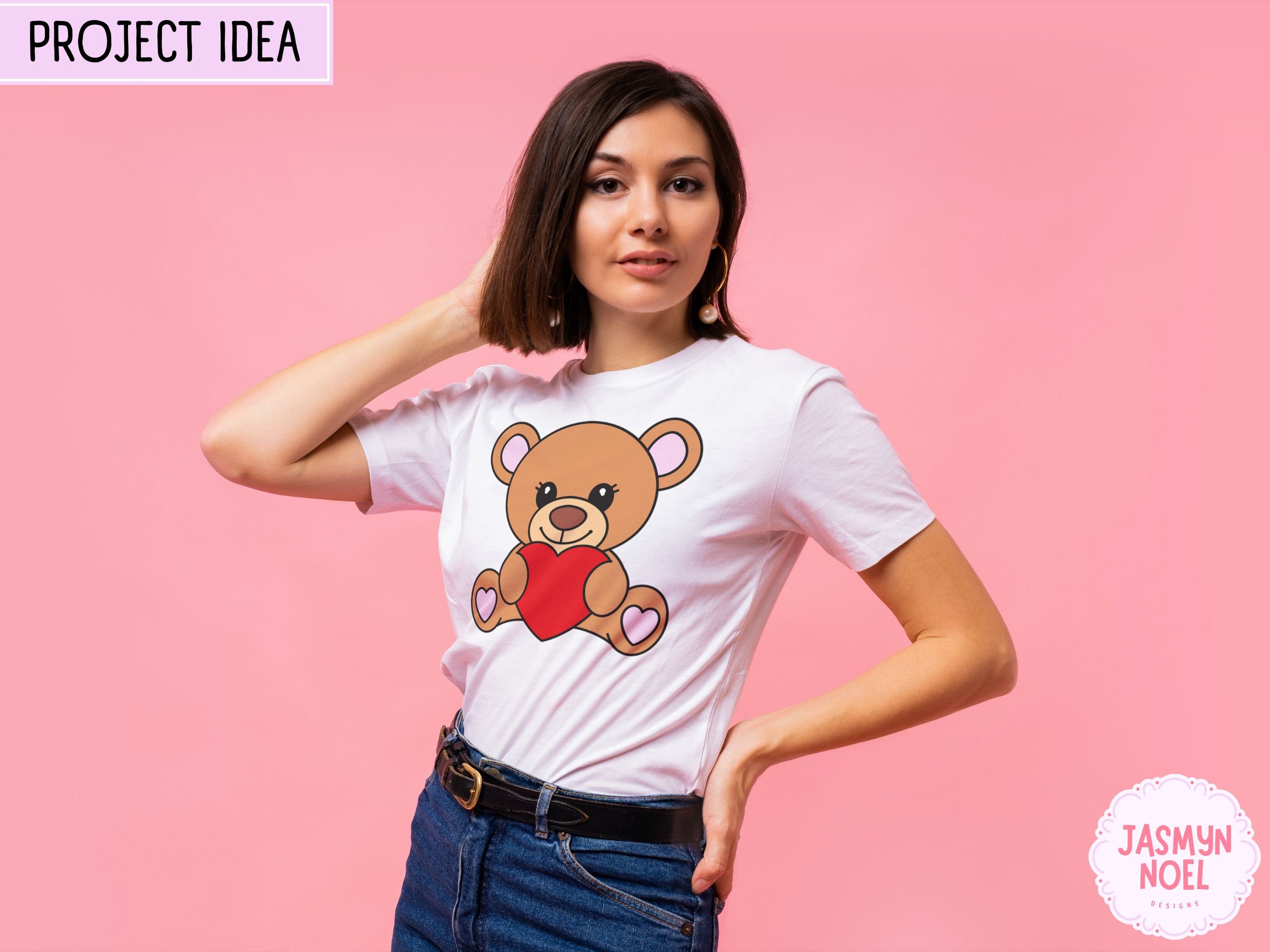 Cute Teddy Bear in Love Holding A Heart Valentine SVG, Sublimation PNG ...