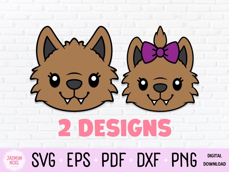 Werewolf Boy and Girl Cute Halloween SVG PNG Clipart and - Etsy