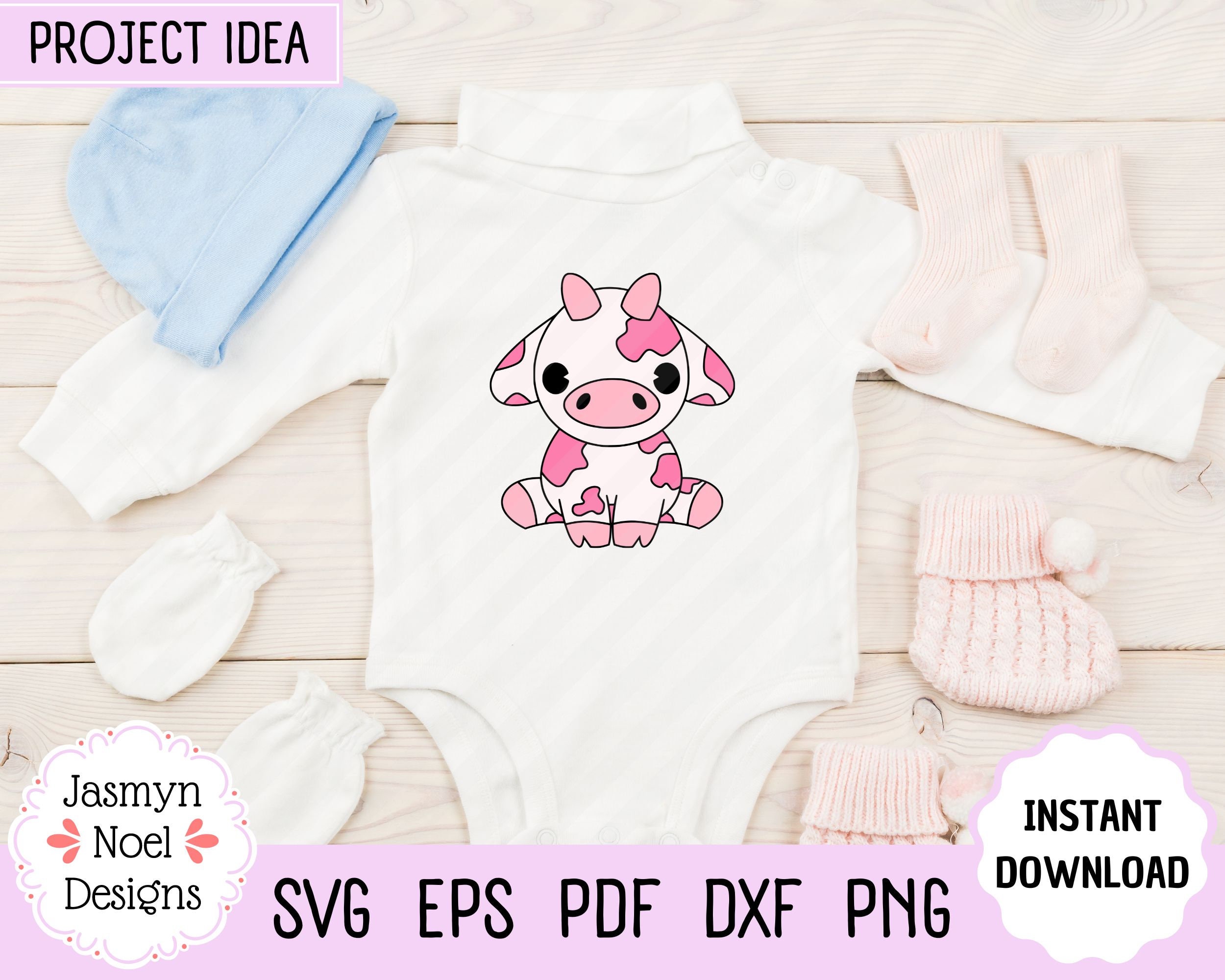 Strawberry Cow SVG Pink Cow Clipart Cute Cow PNG Baby - Etsy