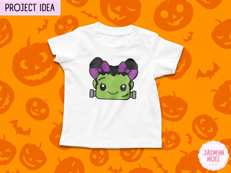 Frankenstein Monster Girl Halloween SVG, PNG, Clipart, Laser Cut File ...